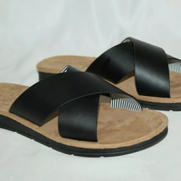 Izod | Shoes | Izod Womens Alyssa Strap Slide Sandals Black | Poshmark